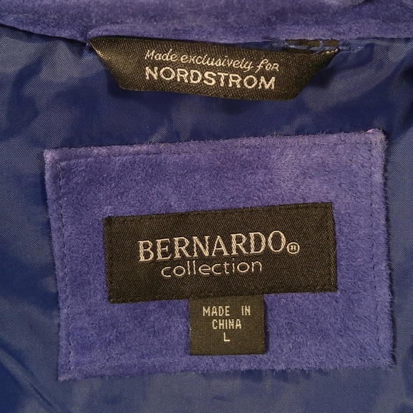 Bernardo | Jackets & Coats | Bernardo Nordstrom Blue Suede Leather Zip ...